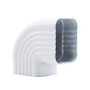2 x 3 inches Downspout Gutter Rainwater Pipe Diverter 90 Degree Aluminum Downspouts Adapter B Elbow Corner Reusable Water Pipes Fitting Connection for House Overboard System White (90 Degree B Style)