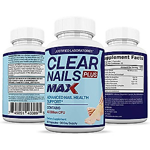Clear Nails Plus Max Pills 40 Billion CFU Probiotic Supports Strong Healthy Natural Clear Nails 60 Capsules