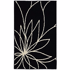 Garland Rug Grand Floral Area Rug, 30 x 46, Black/Ivory
