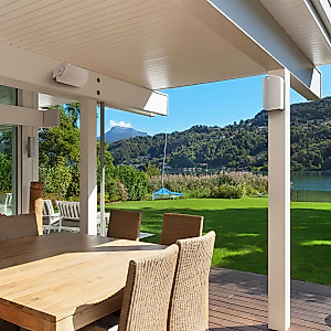 Polk Audio Atrium 6 Outdoor All-Weather Speakers with Bass Reflex Enclosure (Pair, White), Broad Sound Coverage, Speed-Lock Mounting System