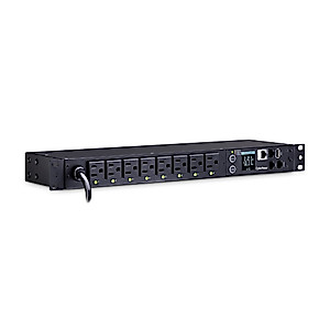 CyberPower PDU41001 Switched PDU, 100-120V/15A (Derated to 12A), 8 Outlets, 1U Rackmount
