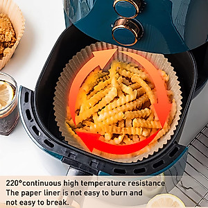 Air Fryer Disposable Paper Liner, Hendoct Air Fryer Liners, 100pcs Parchment Paper Liners for Air Fryer, Non-stick, Oil-Proof Air Fryer Paper Liners (7.9inches)