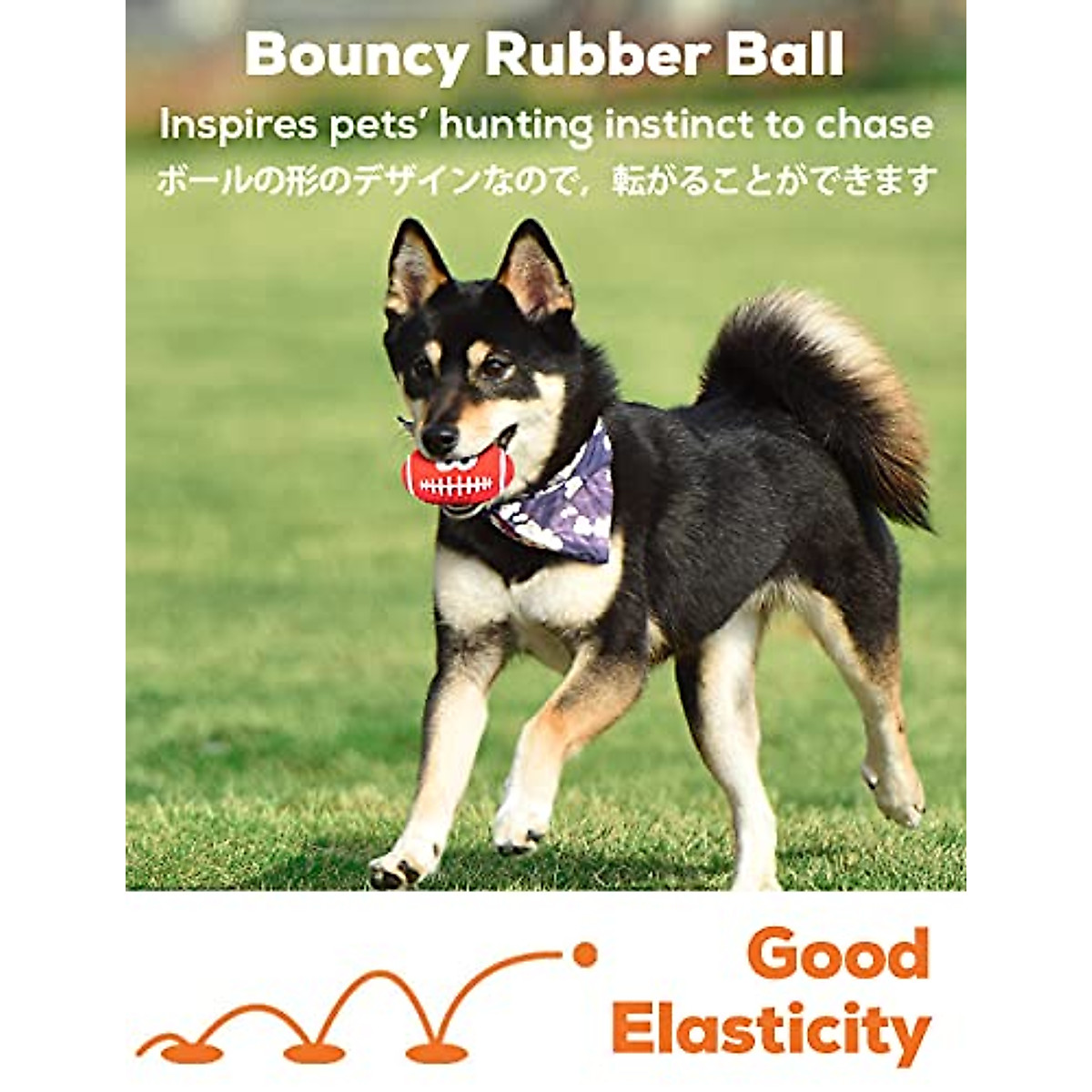 SCHITEC Squeaky Dog Ball, [4 Pack] Latex Rubber Dog Squeak Toys, 2.7'' Soft Bouncy Fetch Balls for Medium Small Pets Interactive Play