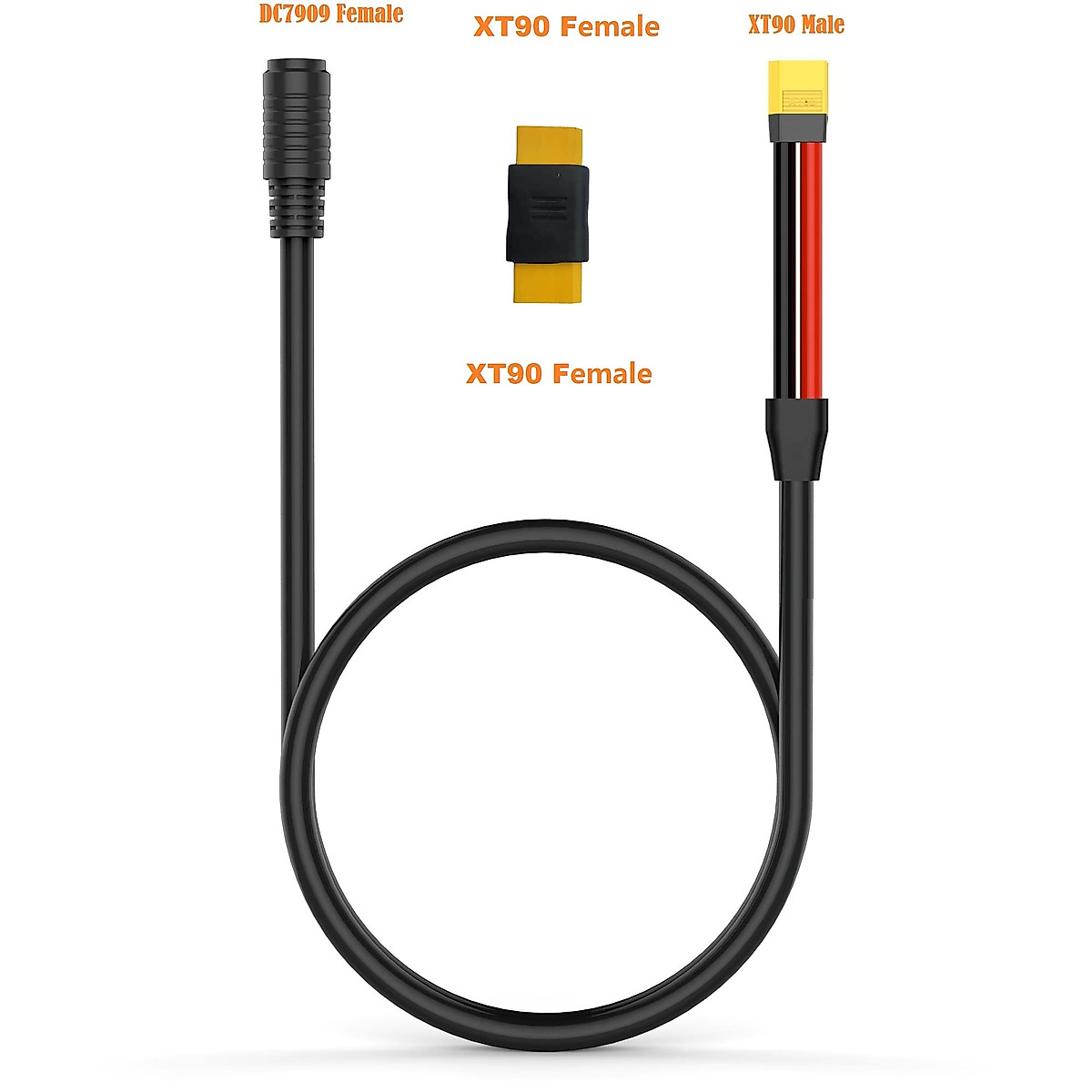 DC 7909 Female to XT90 Male ConnectorsAdapter Connect Solar Panel for Lipo Battery Pack Compatible Portable Power Station AC200P AC200MAX and Solar Generator 1M/3Ft