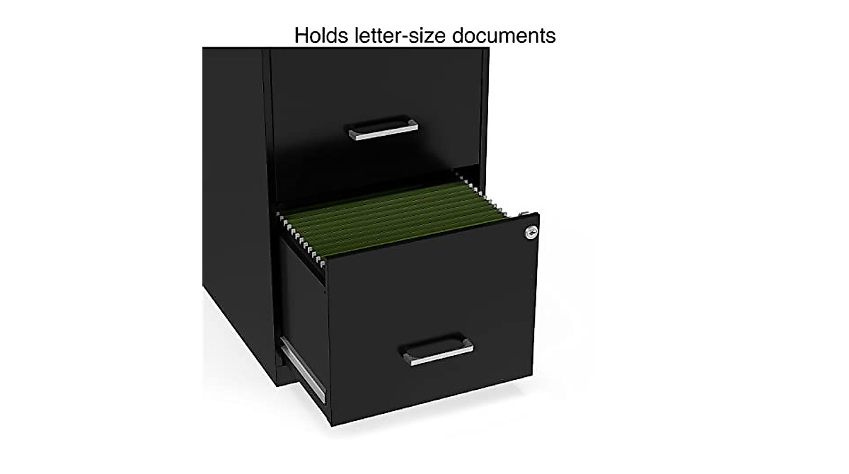 Secure 2-Drawer File Cabinet | Black Steel Locking & Space-Saving