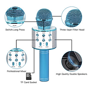 Keyian Toys for 2 3 4 5 6 Year Old Girls, Bluetooth Karaoke Microphone with Speaker for Kids Boys Girls Gifts Age 6-8 10-12