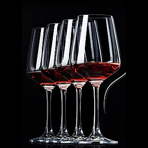 ninesung Wine Glasses Set of 4, Long Stem Wine Glasses, 12 Ounce Crystal White Wine Glasses, Burgundy Wine Glasses, Thin Rim, Large Wine Glasses for Christmas and New Year's Gift