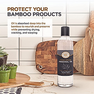 Mineral Oil for Cutting Board - 8oz Food Grade Mineral Oil, Butcher Block Oil to Maintain Wood Cutting Board Conditioner, Protects and Restores Wood, Bamboo, and Teak Cutting Boards and Utensils