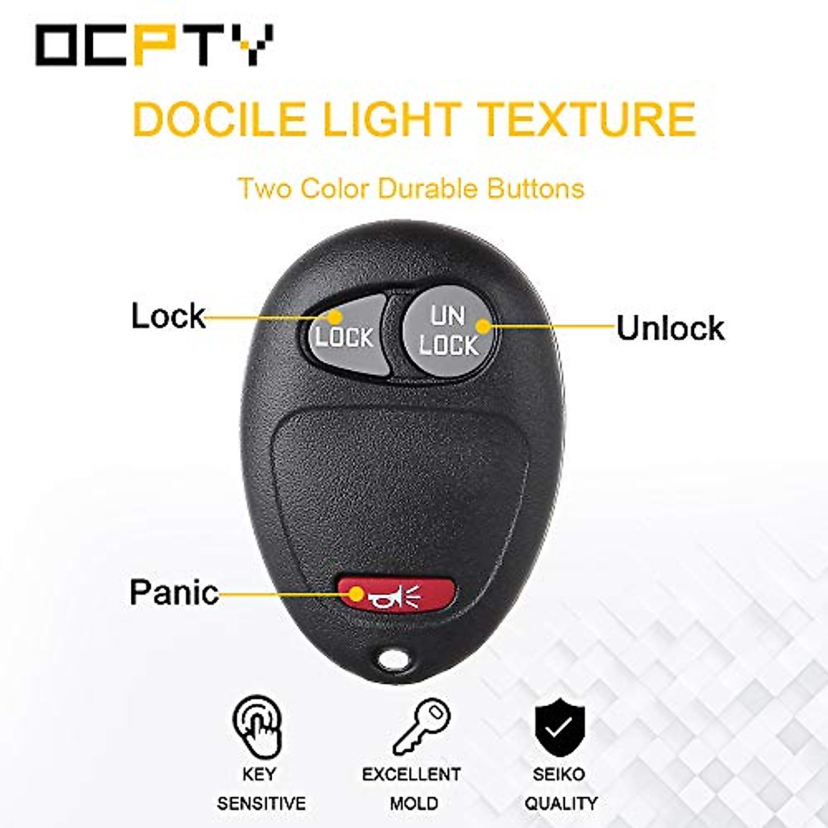 OCPTY 2X Flip Key Entry Remote Control Entry Remote key Fob for 01 02 03 04 05 06 07 08 09 10 11 12 for Chevy for GMC for Hummer for Isuzu L2C0007T 9364556-4575 10335582 10335583