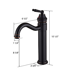 DeerValley DV-1J82813 Oil Rubbed Bronze Bathroom Sink Faucet Single Handle 360° Swivel Vessel Sink Faucet,Single Handle one Hole Bathroom Faucet Vanity Basin Mixer Tap