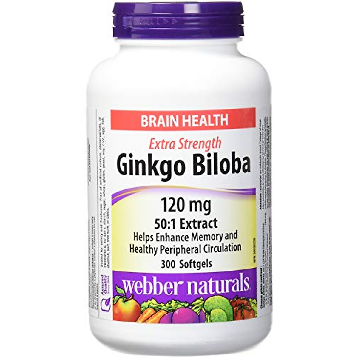 webber naturals Ginkgo Biloba 120mg 300 Softgels