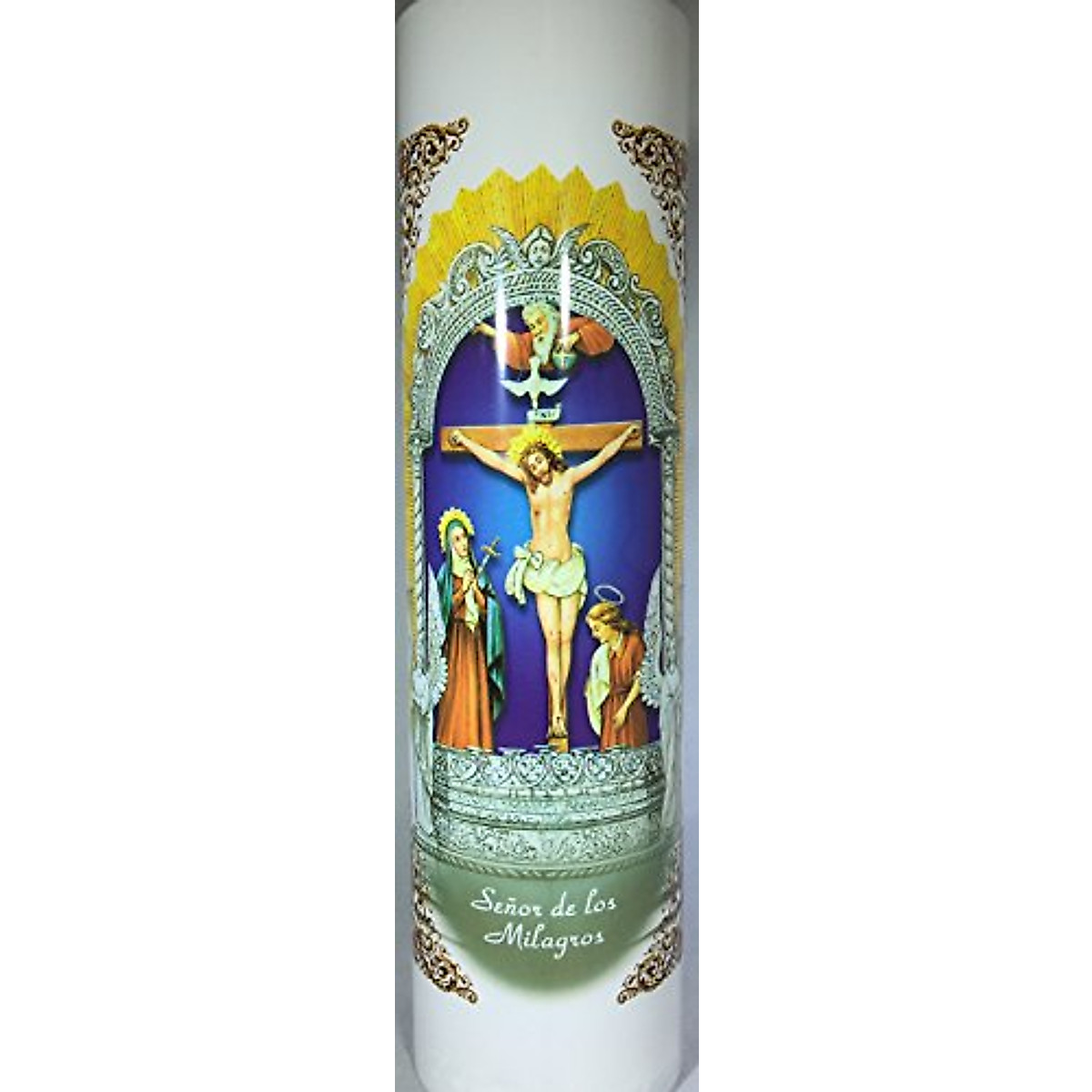 Senor de Los Milagros| LED Flame Less Prayer Candle with Automatic Timer | Spanish | 7-Day Novena Candlelight Vigils | Catholic Religious Gifts