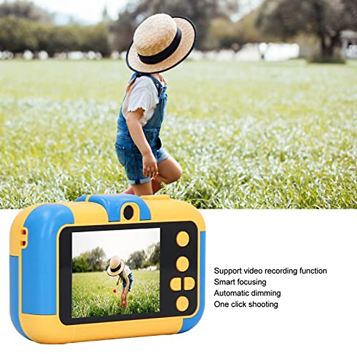 Kids Camera, Blue, OneClick Switching, Kids Digital Camera, Round Cute