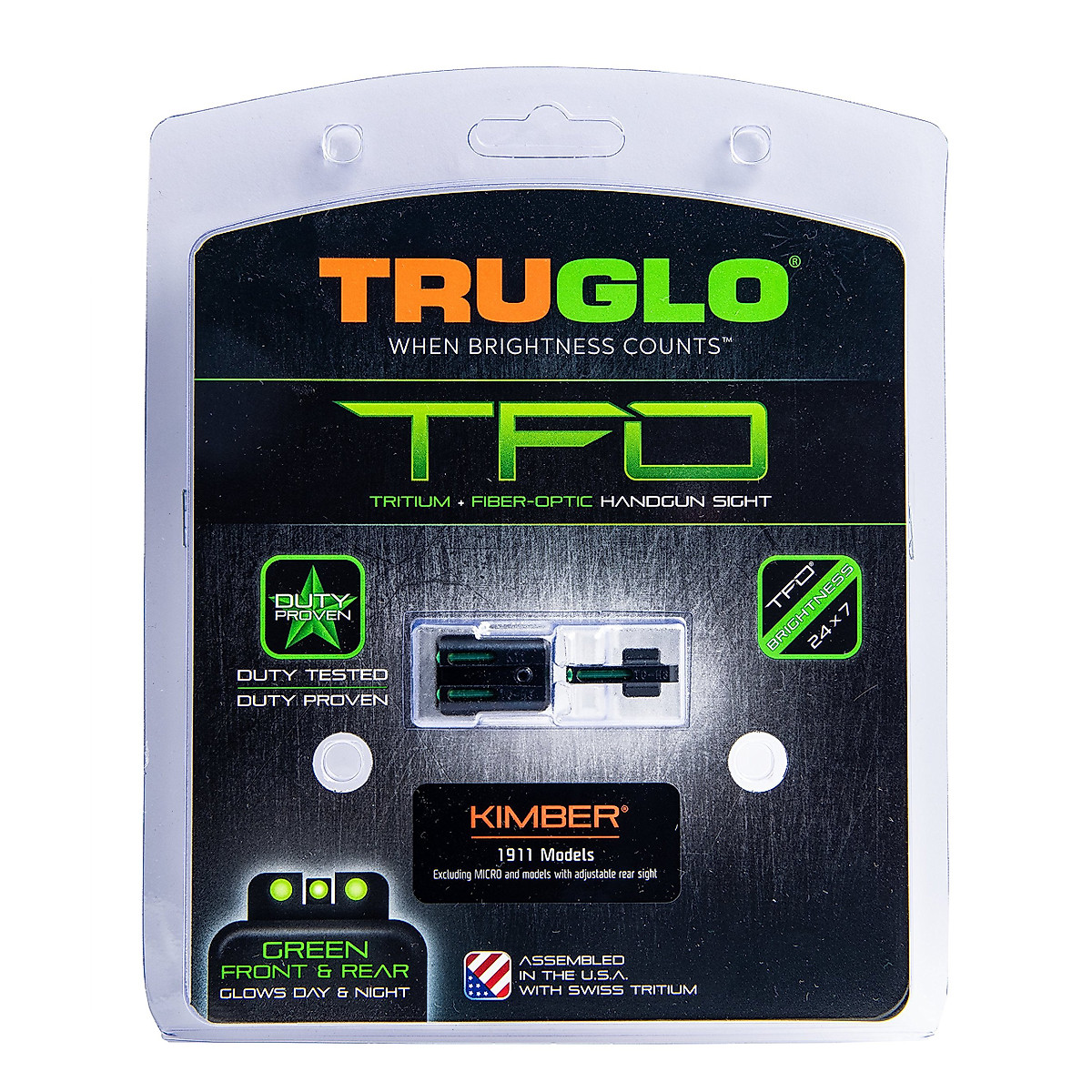 TRUGLO Brite-Site TFO Green Kimber Handgun Sights (TG131KT)