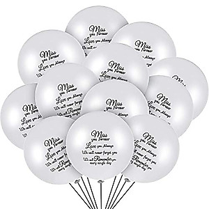60 Pieces White Memorial Balloons Funeral Helium Remembrance Balloons Memorial Release Balloons for Condolence, Funeral, Anniversary, Memorial Services