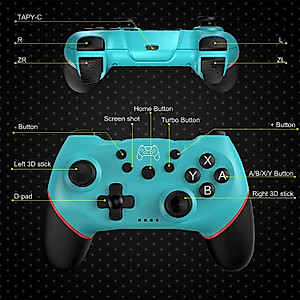 Rzzhgzq Wireless Controller for Switch/Switch Lite,Green Switch Pro Controller Gamepad Joypad Remote with Gyro Axis, Turbo and Adjustable Wireless Controller for Girl/Boy (GREEN)