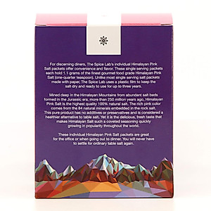 The Spice Lab Himalayan Pink Salt - Fine - 50 Salt Packets- Gourmet Pure Crystal - Pink Himalayan Salt is Nutrient and Mineral Dense for Health - Kosher & Natural Certified