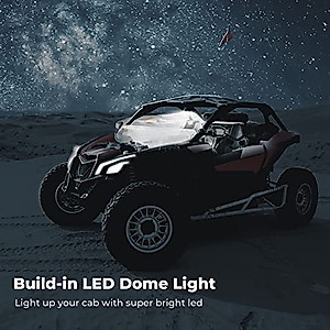 KEMIMOTO UTV Rear View Center Mirror w/Interior Lights and Rocker Switch, X3 Rearview Mirrors w/LED Light Compatible with 2017-2023 Can Am Maverick X3 / X3 Max RS DS Turbo RR