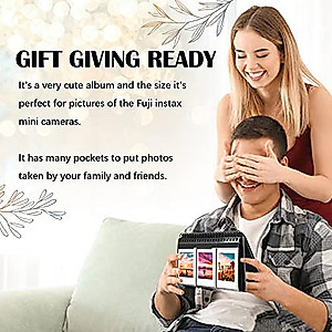 Instax Mini Photo Album for Fujifilm Instax Mini 11 12 9 40 Evo Liplay 8 7+ Instant Camera, 96 Pockets Desk Calendar Polaroid Photo Albums for Polaroid Kodak Zink 2x3" Film & Kpop Photo Card (Black)