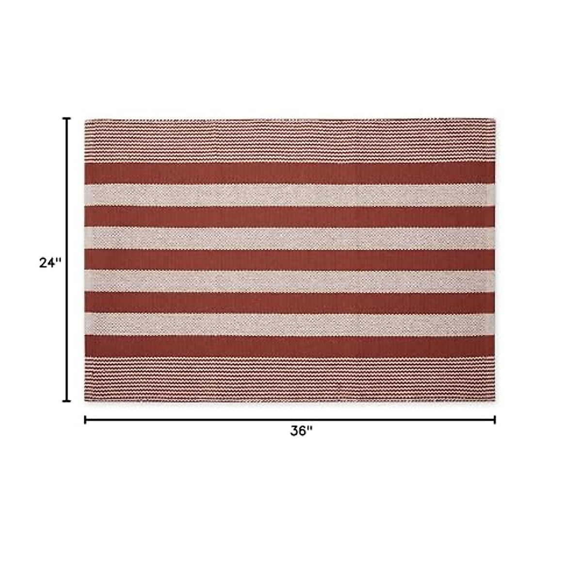 DII Woven Rag Rug Collection Recycled Yarn Cabana Stripe, 2x3', Cinnamon