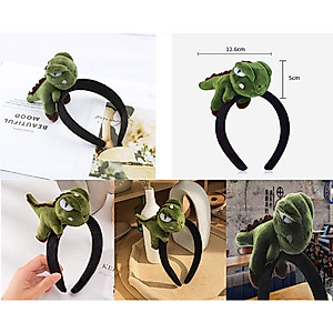GEOOT Cute Head Hoop 3D Cartoon Dinosaur Headband Plush Toy Party Accessory
