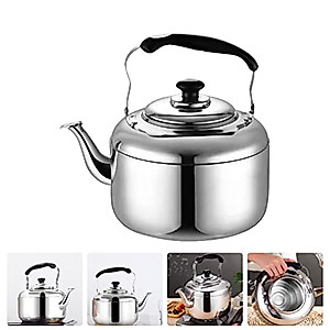 ERINGOGO 7 Liters Whistling Tea Kettle Stovetop, Stainless Steel Teapot Water Kettle with Fast Heating Base, Mirror Polished Camping Tea Maker for Gas, Induction