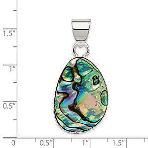 IceCarats 925 Sterling Silver Abalone Necklace Charm Gemstone Pendant Only