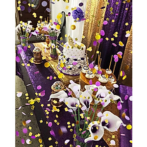 Purple Gold Confetti/Purple Gold Birthday Decorations/Purple Gold Party Table Decorations Purple Gold Graduation Party Decorations//Eid Mubarak Decorations/Purple Gold Baby Shower