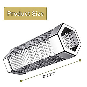 AMXRD Pellet Smoker Tube, Premium 6 inch 304 Stainless Steel BBQ Wood Smoke Tube for All Grills or Smoker, Dishwasher Safe