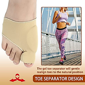 Bunion Pain Relief, Bunion Socks Hallux Valgus Corrector for Women and Men-Big Toe Straightener for Hammer Toes Big Toe Joint Orthotic Bunion Splint Brace (Beige, 1 Pairs) (Beige, 1 Pairs)