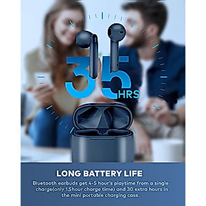 BEBEN True Wireless Earbuds, Waterproof Bluetooth Earbuds, 35Hrs Cyclic Playtime Headphones with Charging Case and mic for iPhone Android, in-Ear Stereo Earphones Headset for Sport Blue