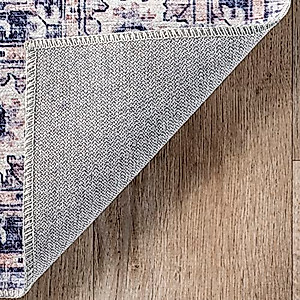nuLOOM Indy Vintage Stain-Resistant Machine Washable Area Rug, 8' x 10', Grey