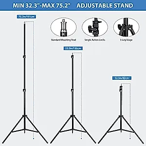 HPUSN Softbox Photography Lighting Kit 30"X30" Professional Continuous Lighting System Photo Studio Equipment with 2pcs E27 Socket 5400K Bulbs for Portraits Advertising Shooting YouTube Video
