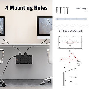 Power Strip Surge Protector, SUPERDANNY 22 AC Multiple Outlets, 2100 Joules, 1875W/15A, 6.5Ft Flat Plug Heavy Duty Extension Cord for Home, Office, Dorm, Gaming Room, Black