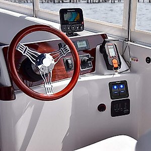 Nilight 90106B 2 Gang Rocker Switch Panel 5 Pin On Off Pre-Wired Rocker Switch Aluminum Panel Waterproof Switche Panel for 12V/24V Automotive Cars Marine Boats ATVs Trailers,2 Years Warranty , Blue