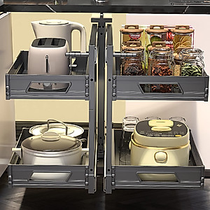 Blind Corner 4 Tray Shelf Slide Out Kitchen Cabinet Organizer Pull Out Blind Corner Cabinet with Soft Close Pull Out Left Or Right Handed Open Kitchen Pull Out Shelf Organiser