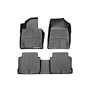 WeatherTech Custom Fit FloorLiners for Sonata, Sonata Hybrid, Optima, Sonata Plug-in Hybrid - 1st & 2nd Row (44666-1-2), Black