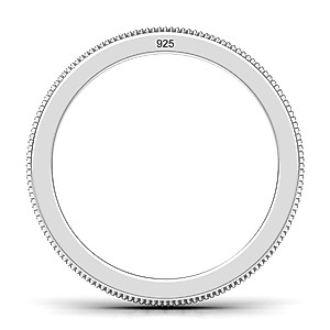 Metal Factory Sz 6 Sterling Silver 2MM 925 CZ Cubic Zirconia Eternity Wedding Band Ring