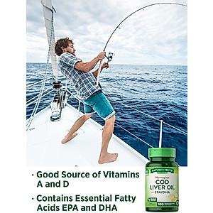 Nature's Truth Norwegian Cod Liver Oil Dietary Supplement - 100 Softgels, Pack of 6