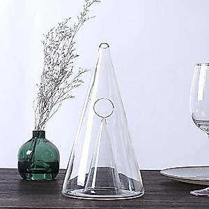 Product Waze Wine Decanter - 750ml Pyramid-Shaped - Wine/Whiskey Decanter - Hand Blown Lead-Free Crystal Glass Decanter - Red Wine Carafe - Wine Gift - Wine Accessories