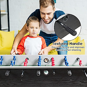 RELAX4LIFE 48'' Foosball Table, Wooden Soccer Game Table with 2 Footballs, Score Devices, Recreational Foosball Games for Kids & Adults, Arcade Table for Pub, Bars, Parties Family Night Game (Black)