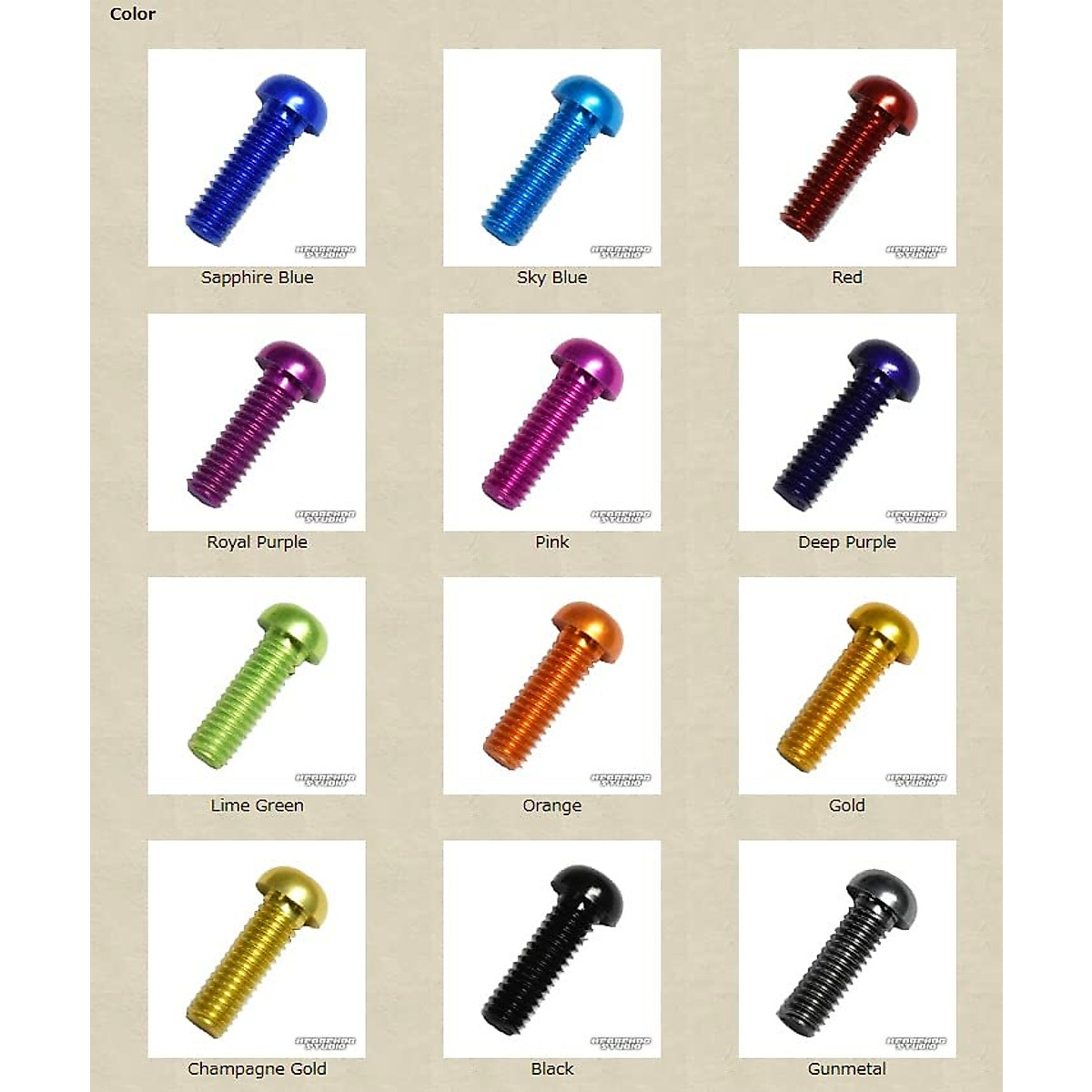 HEDGEHOG STUDIO Abu Duralumin Screw Set 5-5-7-7-8 (for Body Cover) for Zenon Series (Sapphire Blue)