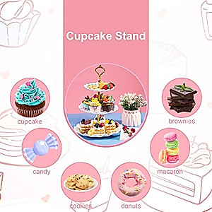 Supernal 3 Tier Plastic Cupcake Stand, 3 Pack White Cupcake Holder, Plastic Cake Stands,Cupcake Tower Display, Dessert Cupcake Pastry Candy Display for Wedding, Event, Baby Shower, Birthday Party