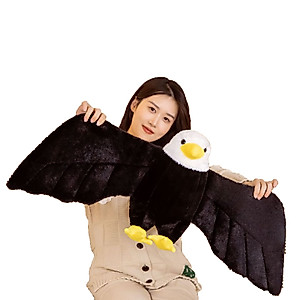 CAZOYEE Large Bald Eagle Plush Stuffed Animal, Soft American Eagle Plush Toy, Cute Bird Plushie, Cuddly Birthday for Kids, 15.7"