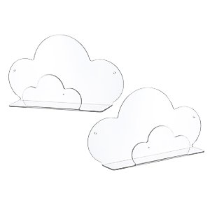 MUCKLILY 2pcs Cloud Shelf Wall Shelving Storage Racks Wall Shelves Home Decor Multi-Functional Storage -Mounted Storage Rack Bathroom Storage Rack Acrylic Partition The Clouds