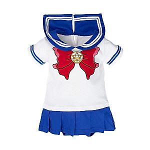 Baby Girls' Sailor Bodysuit Short Sleeve Dress (Blue, 9-12 Months)
