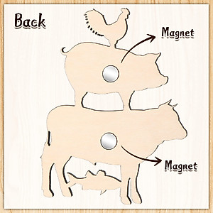3 Pcs Wooden Meat Temperature Magnet, Chicken, Beef, Pork, Fish Cooking Internal Temperature Guide Grill Magnet, Wood Engraved Stacked Animal Meat Temperature Chart Magnet BBQ Magnet Kitchen Fridge