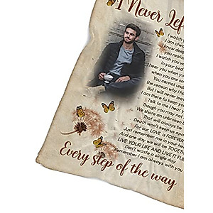 INSPIAMZUE Personalized Memorial Blanket I Never Left You, Photo Blanket Remembrance Throw, Deepest Grief Sympathy Gift for Loss of Son, Mother, Father, Brother N2629 (Fleece, 60x50 inch)