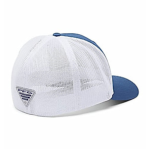 Columbia Unisex PFG Mesh Fish Flag Ball Cap, Night Tide/White, L/XL