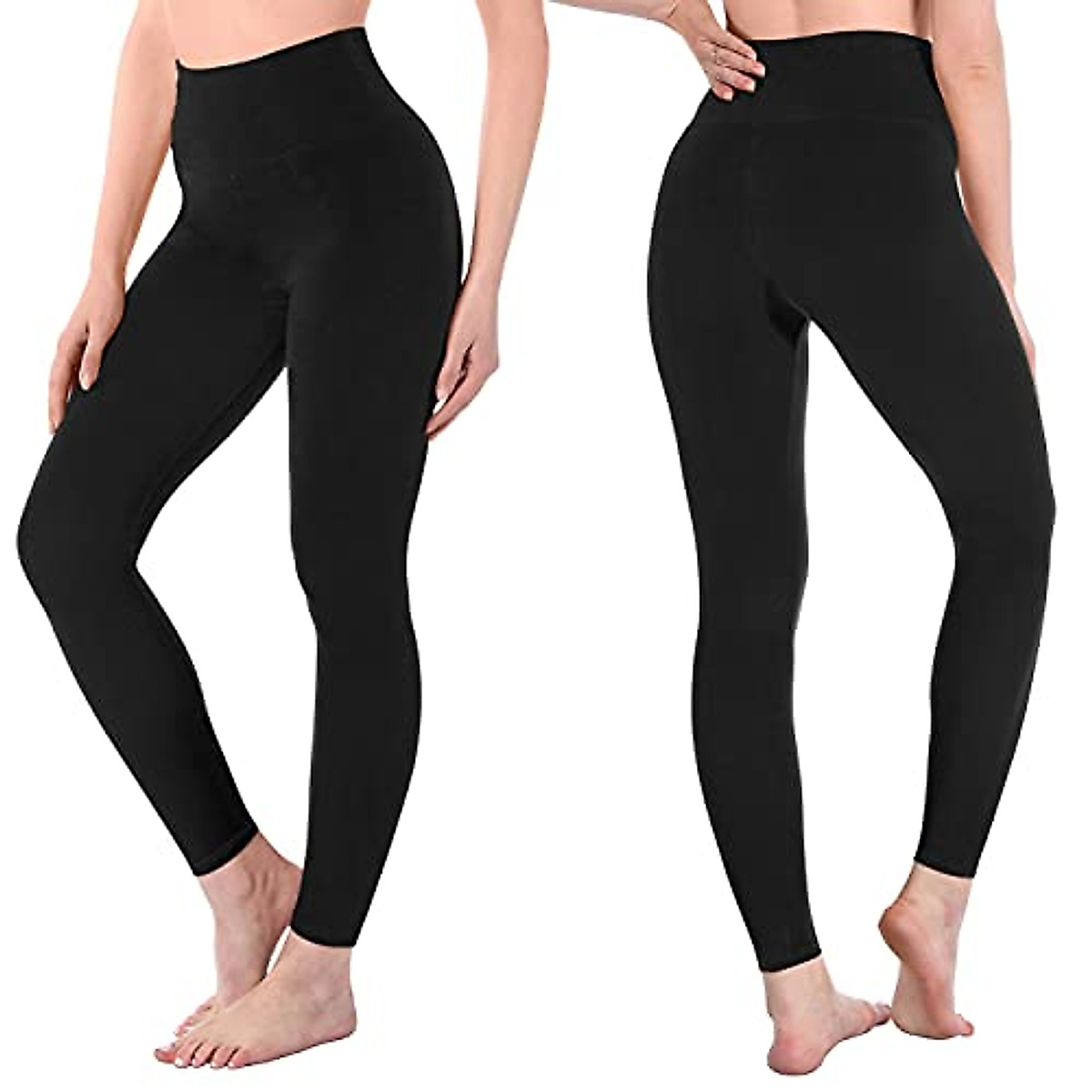 SINOPHANT High Waisted Leggings for Women - Full Length & Capri Buttery Soft Yoga Pants for Workout Athletic(Full Black,XXL)